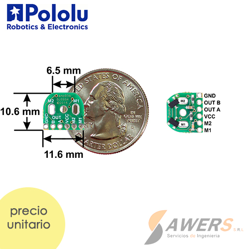 kit Encoder Magnetico micromotor metalico 12CPR 2.7V-18V